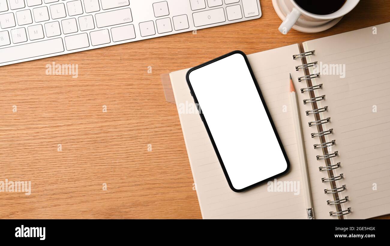 Mobile phone and notebook hi-res stock photography and images - Alamy