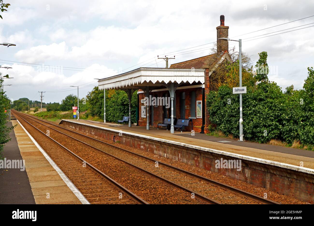 A view of Salhouse railway station on the Bittern Line between ...