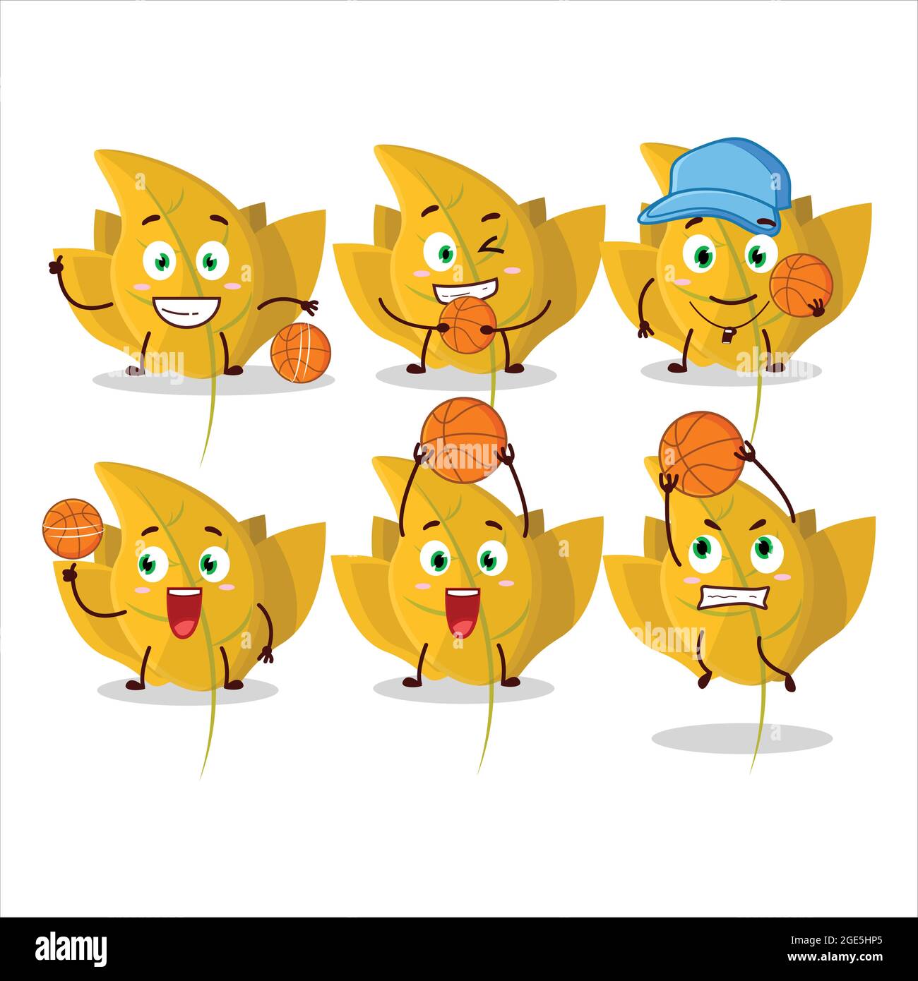 Talented conkers yellow leafz cartoon character as a basketball athlete ...