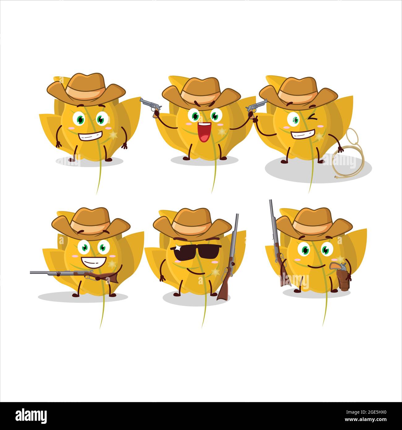 Cool cowboy conkers yellow leafz cartoon character with a cute hat ...