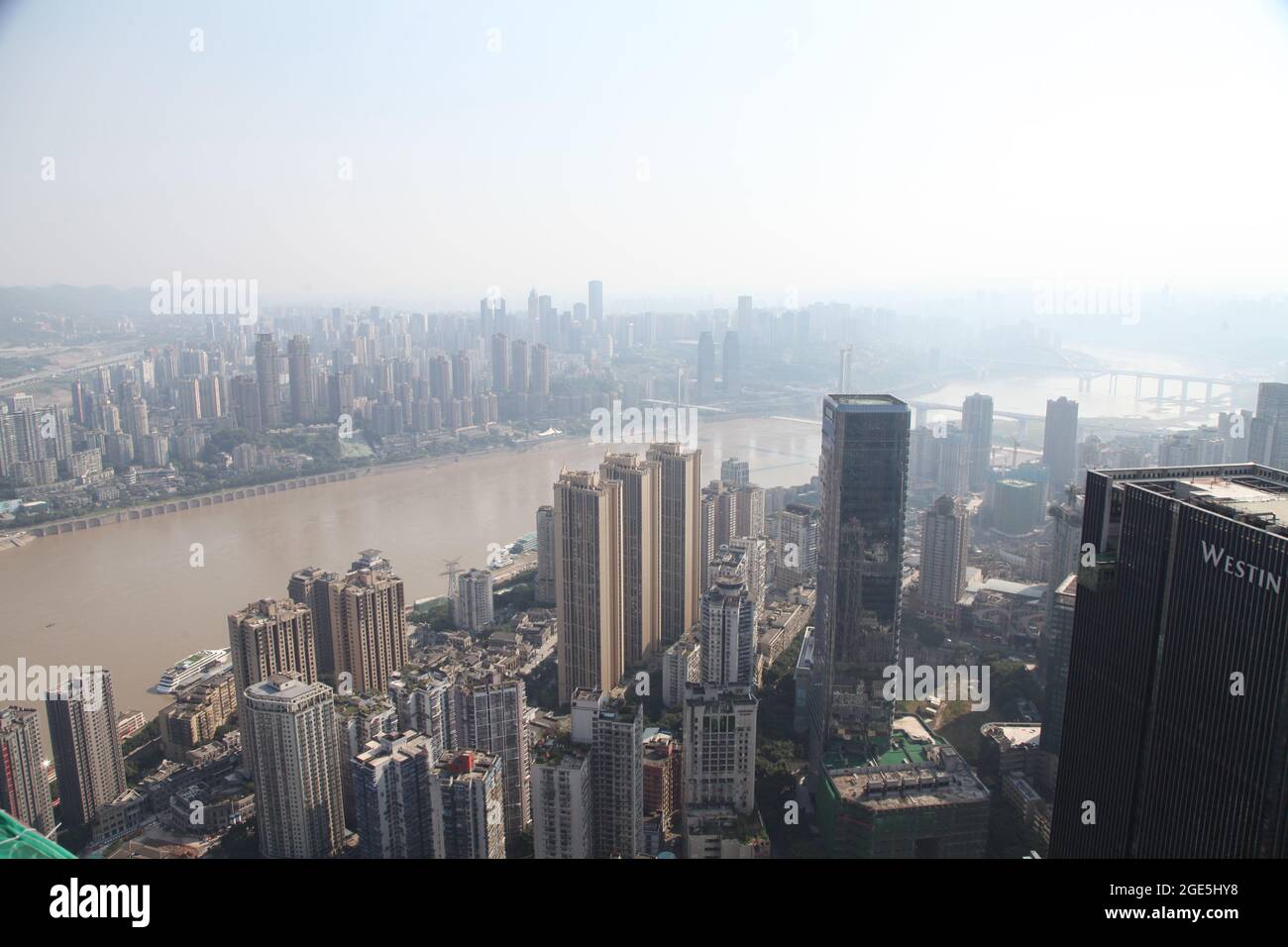CHONGQING, CHINA - AUGUST 2, 2021 - An aerial photo shows the cityscape ...