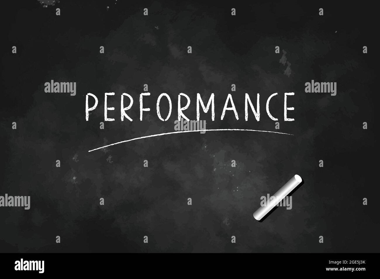 Performance written with chalk on blackboard icon logo design vector ...