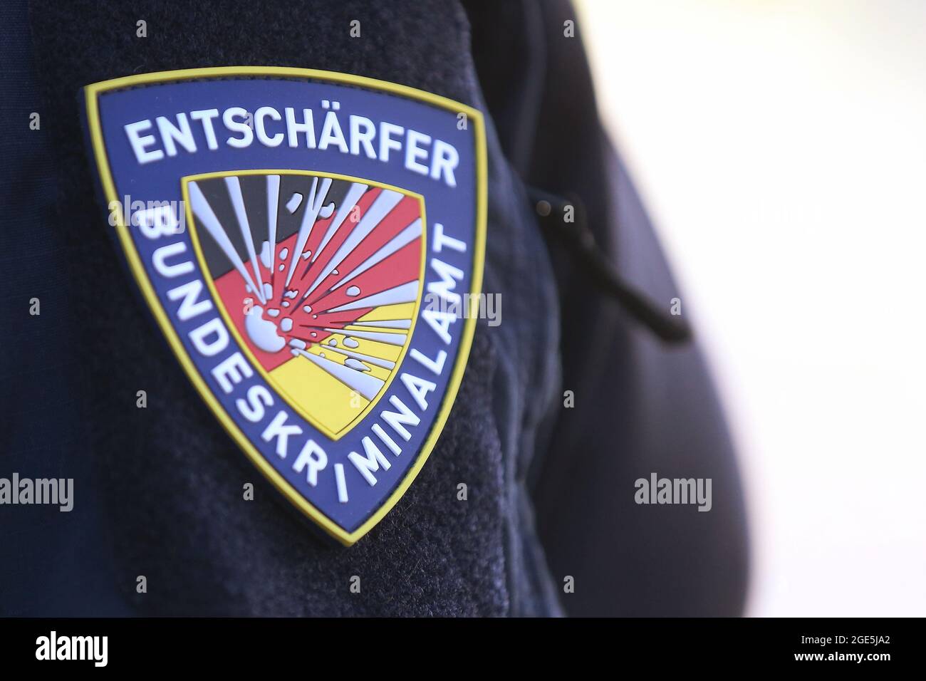 Bochum, Germany. 14th Aug, 2021. A sleeve badge of a defuser of the ...