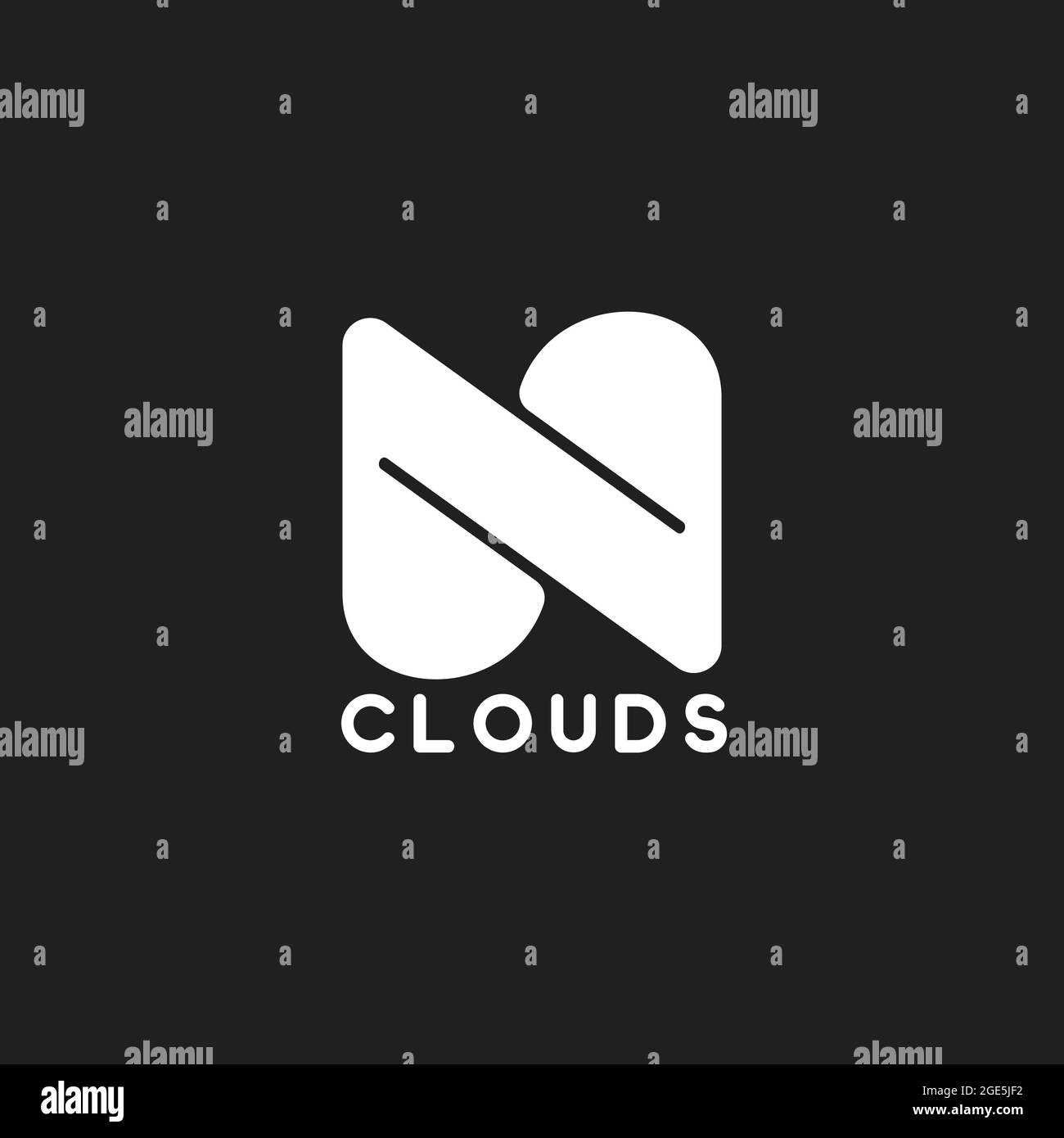 letter n simple geometric cloud logo vector Stock Vector Image & Art ...
