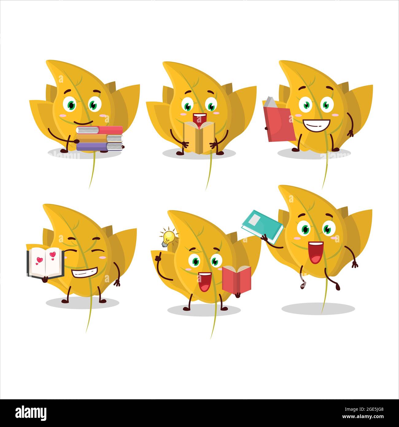 A picture of conkers yellow leafz cartoon character concept reading an ...