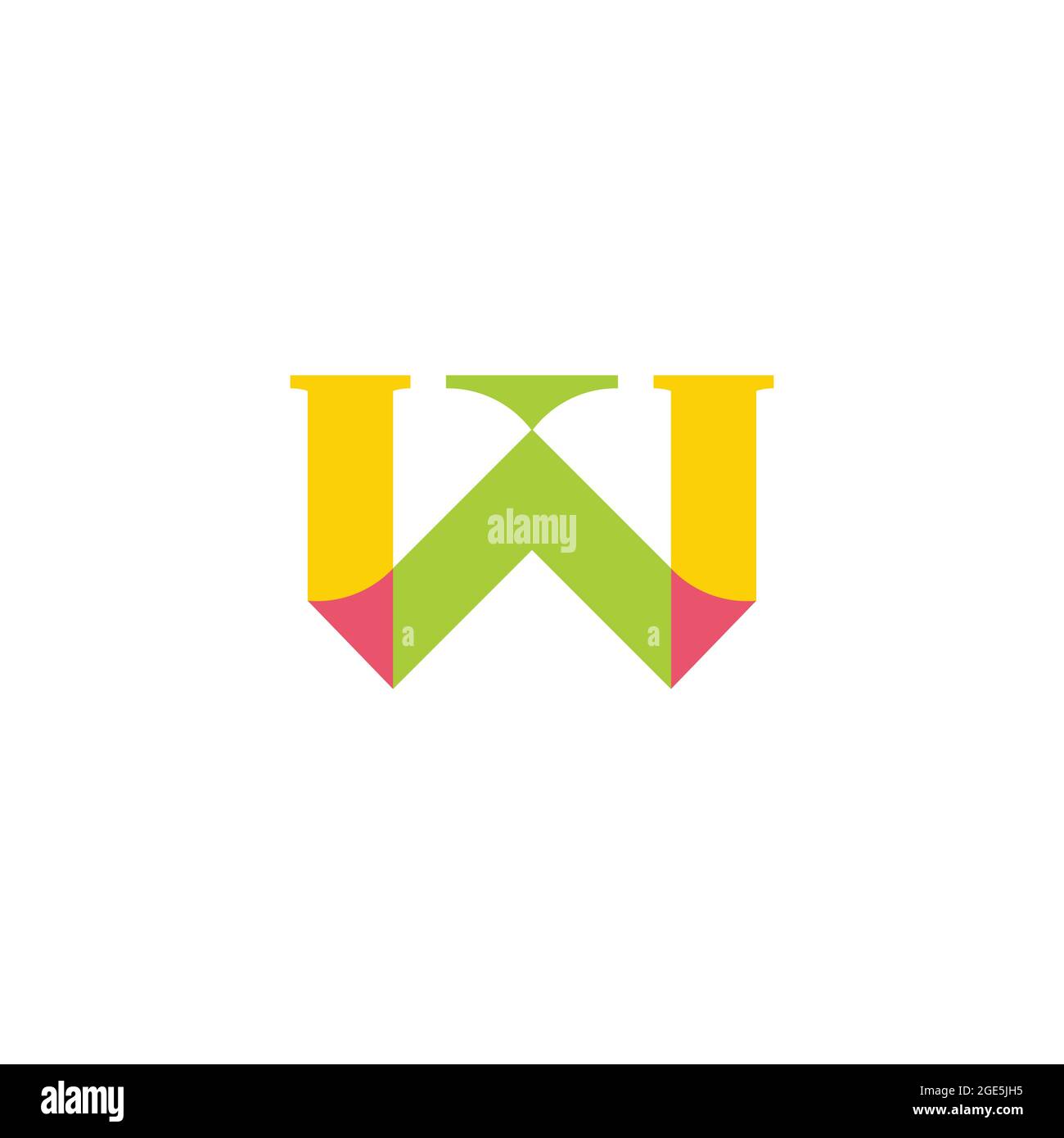 letter w colorful mosaic simple geometric logo vector Stock Vector ...