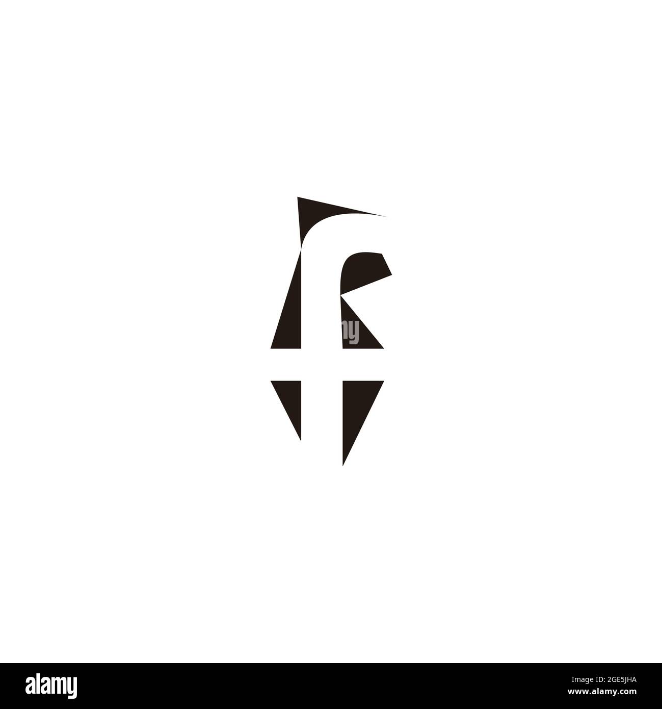 letter f unique negative space geometric simple logo vector Stock ...
