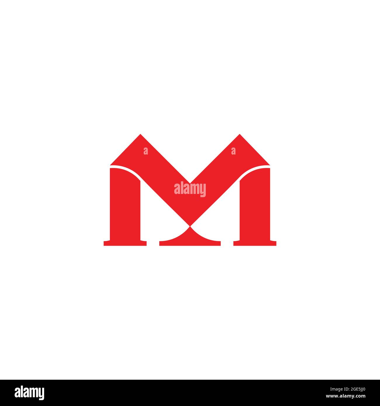 letter m ribbon 3d flat simple geometric logo vector Stock Vector Image ...