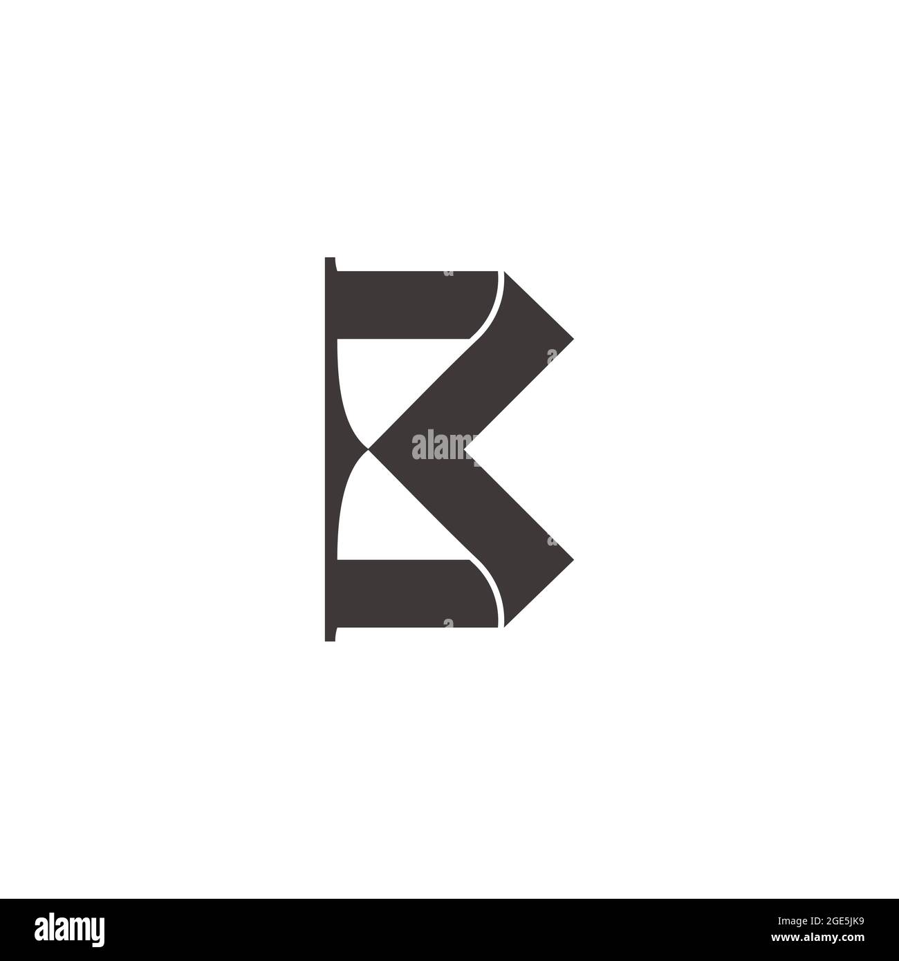 letter b ribbon 3d flat simple geometric logo vector Stock Vector Image ...