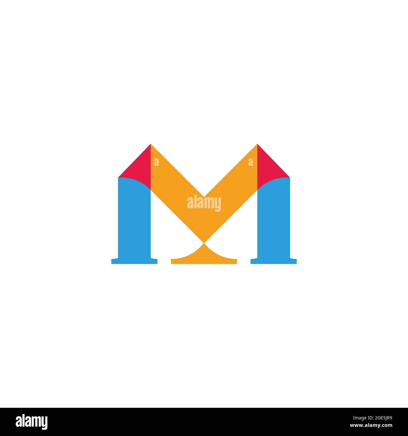letter m colorful mosaic simple geometric logo vector Stock Vector ...