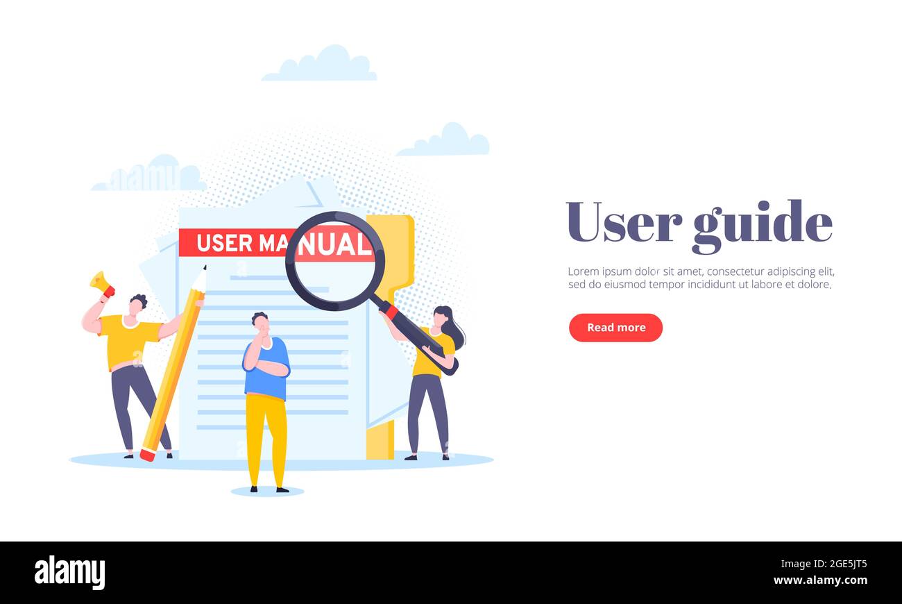 User manual guide book flat style design vector illustration Stock ...