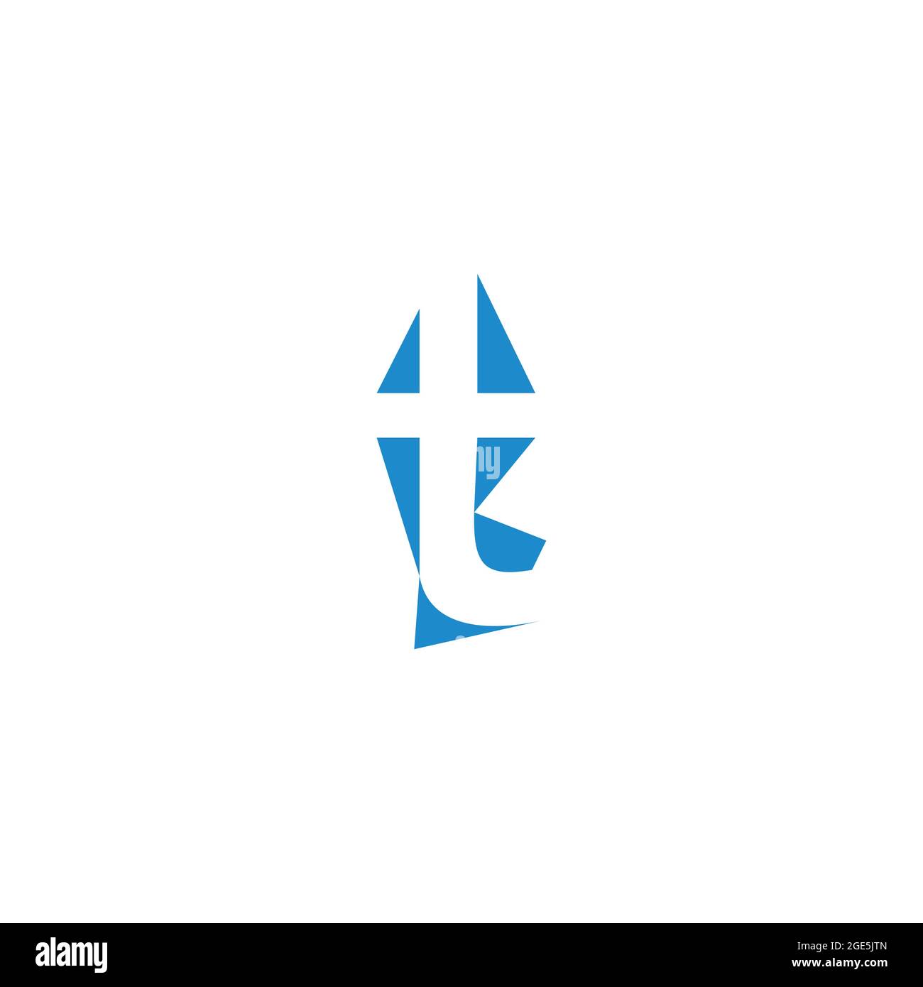 letter t unique negative space geometric simple logo vector Stock ...