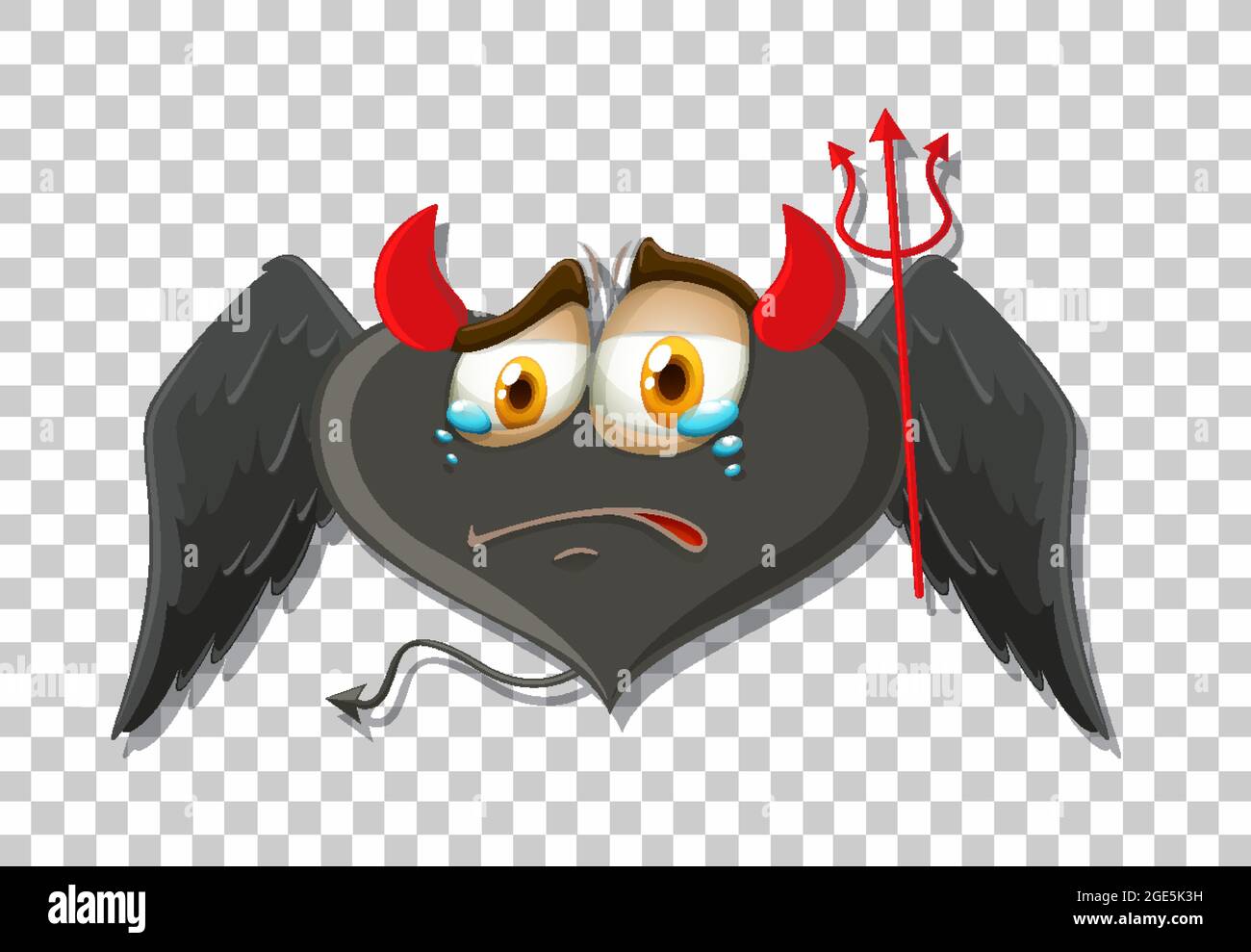 Heart shape devil with facial expression illustration Stock Vector ...