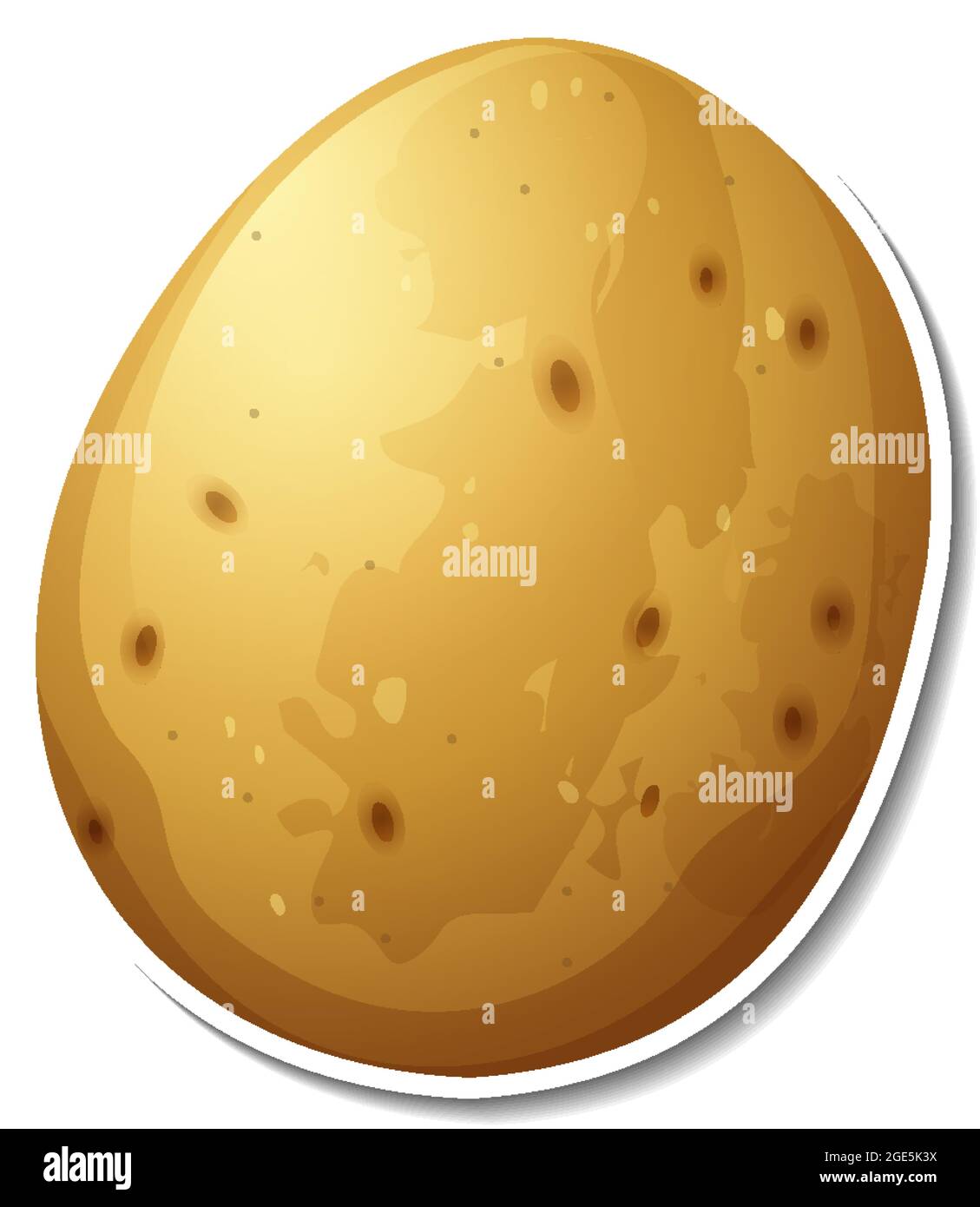 Potato sticker on white background illustration Stock Vector Image ...