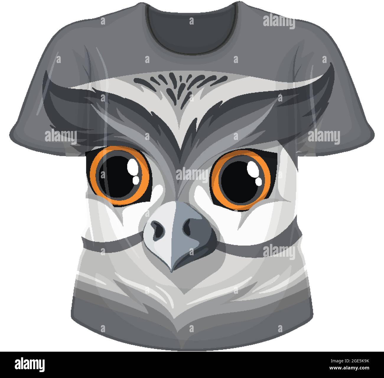 Front of t-shirt with owl face pattern illustration Stock Vector Image ...