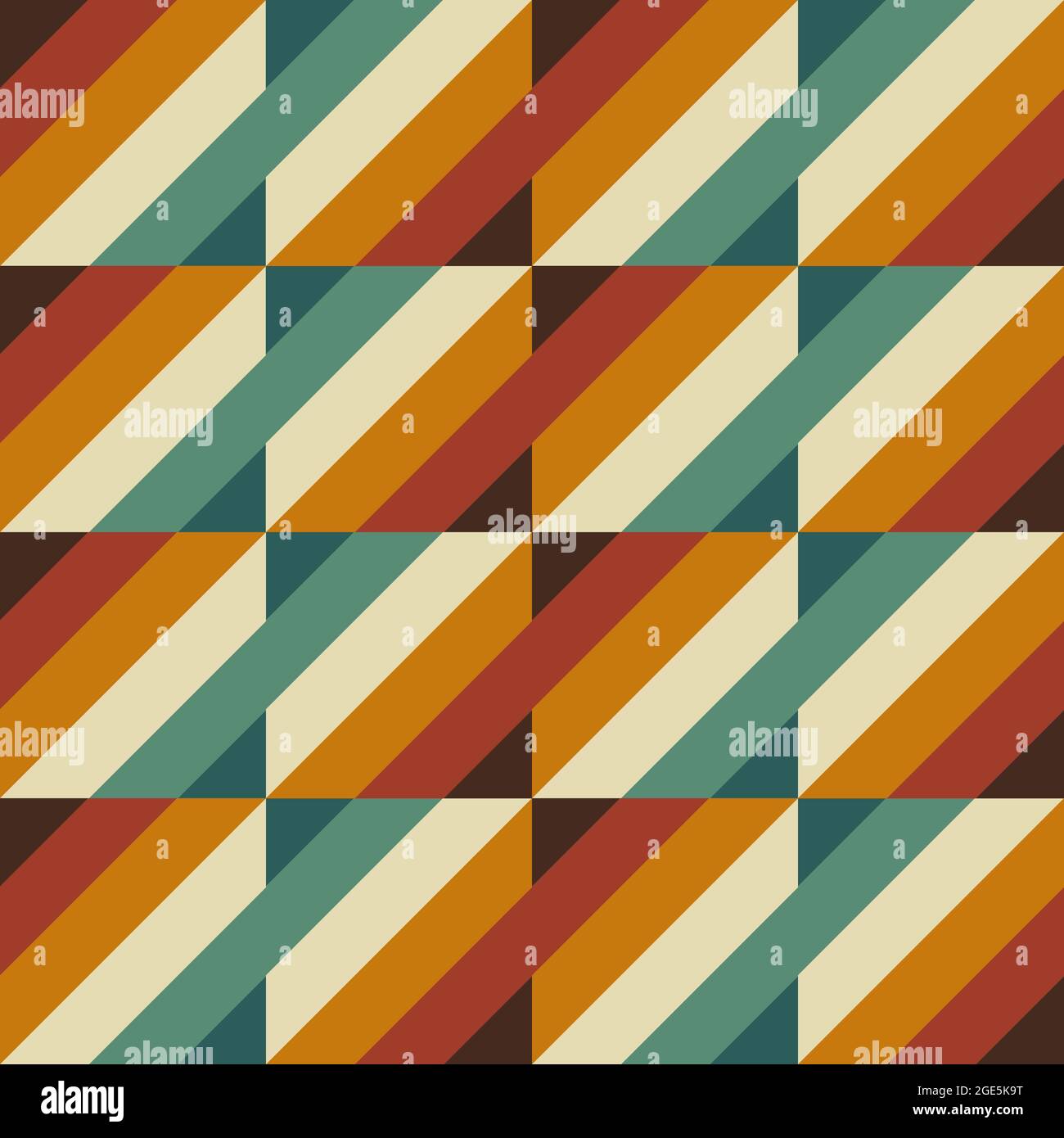 70s retro lines design, seamless vector pattern. Abstract geometric ...