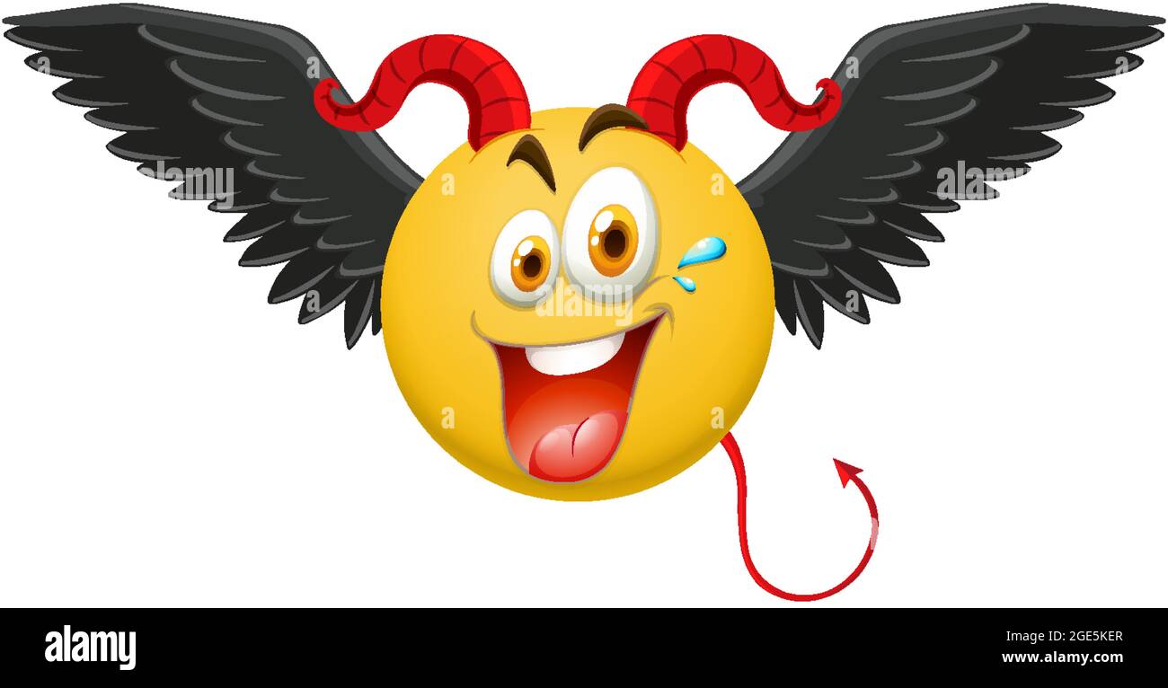Devil emoticon with facial expression illustration Stock Vector Image ...