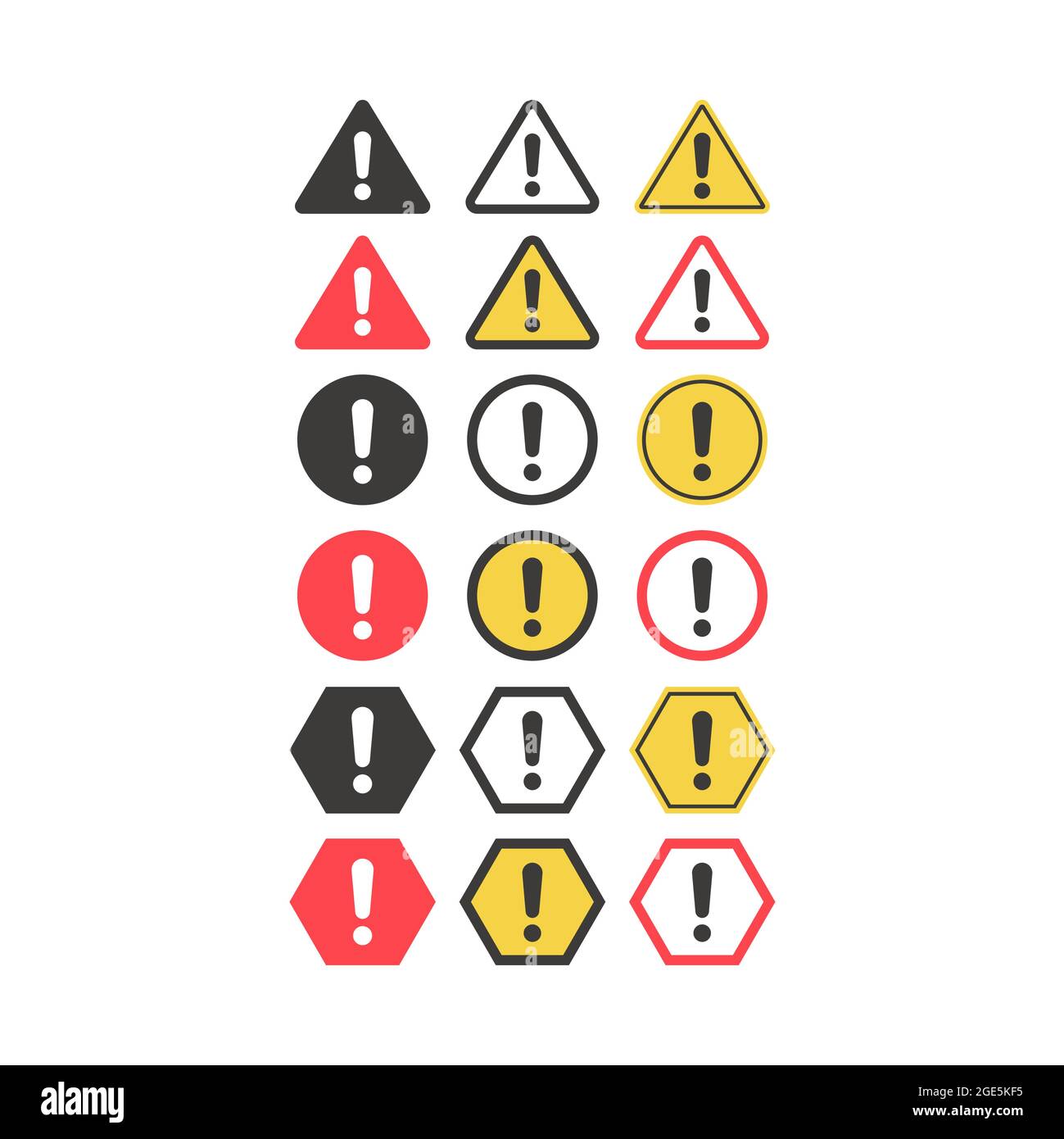 Warning sign with exclamation mark. Caution, danger and beware vector ...