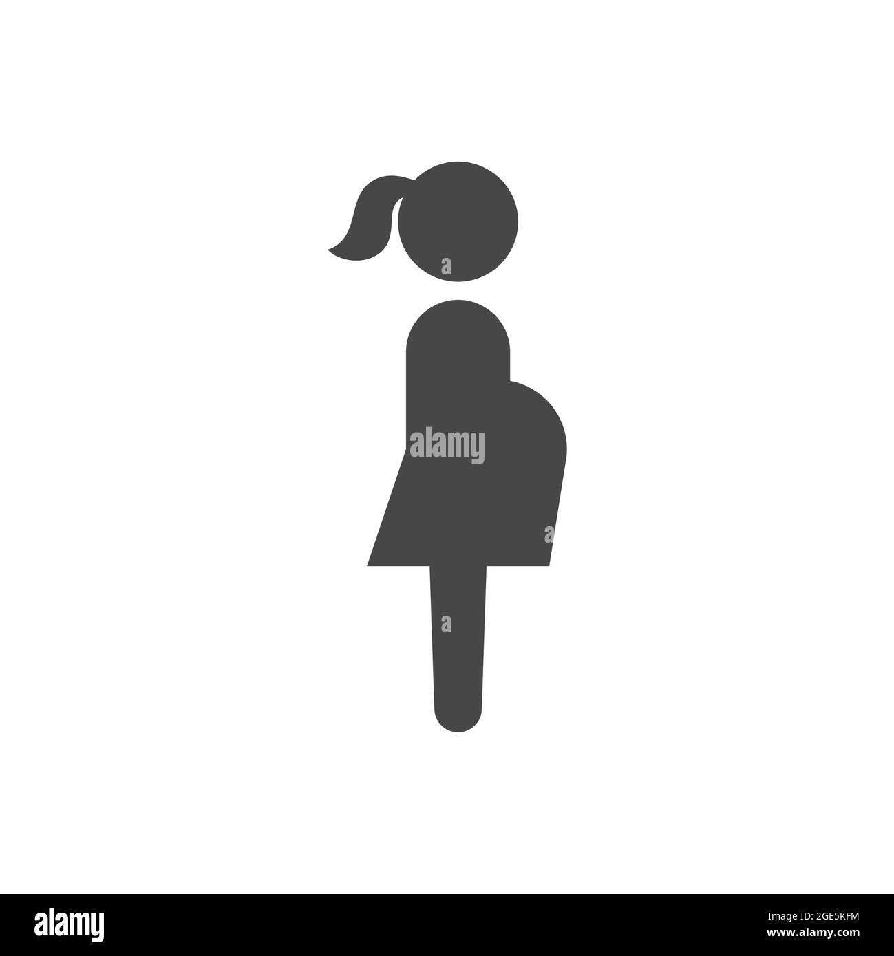 Pregnant woman simple vector icon. Black glyph sign Stock Vector Image ...