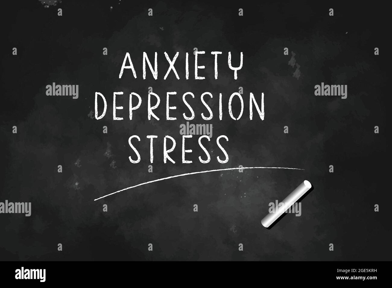 Anxiety Depression Stress written with chalk on blackboard icon logo ...