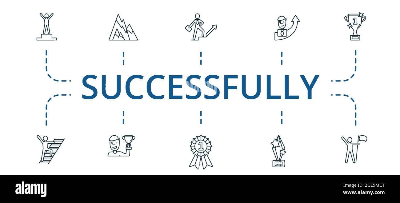 Successfully icon set. Contains editable icons theme such as lader og ...