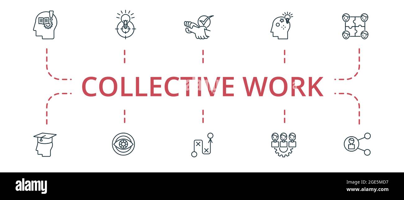 Collective Work icon set. Contains editable icons theme such as good ...