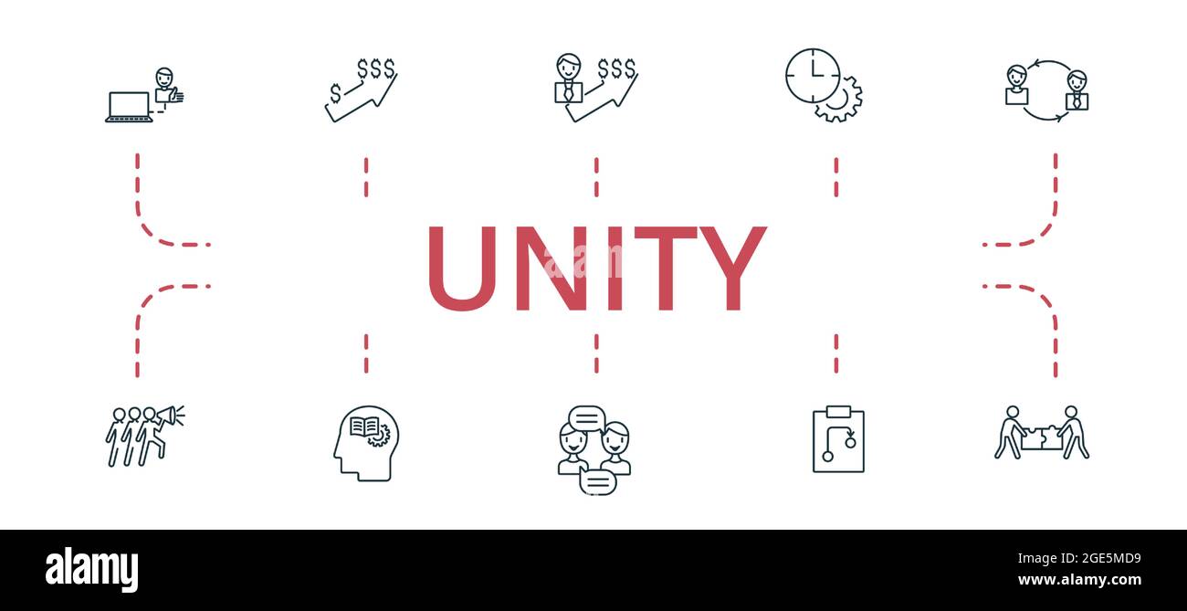 Unity icon set. Contains editable icons theme such as motivation ...