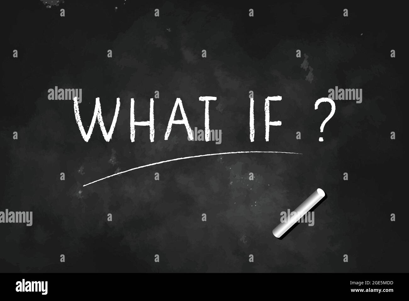 WHAT IF written with chalk on blackboard icon logo design vector ...