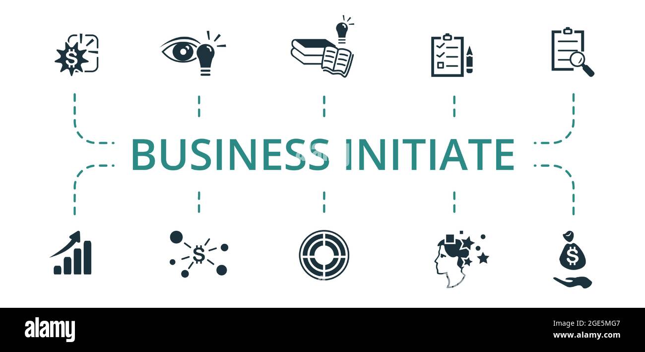 Business Initiate icon set. Contains editable icons theme such as ...