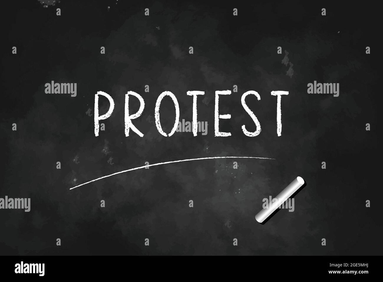 PROTEST written with chalk on blackboard icon logo design vector ...