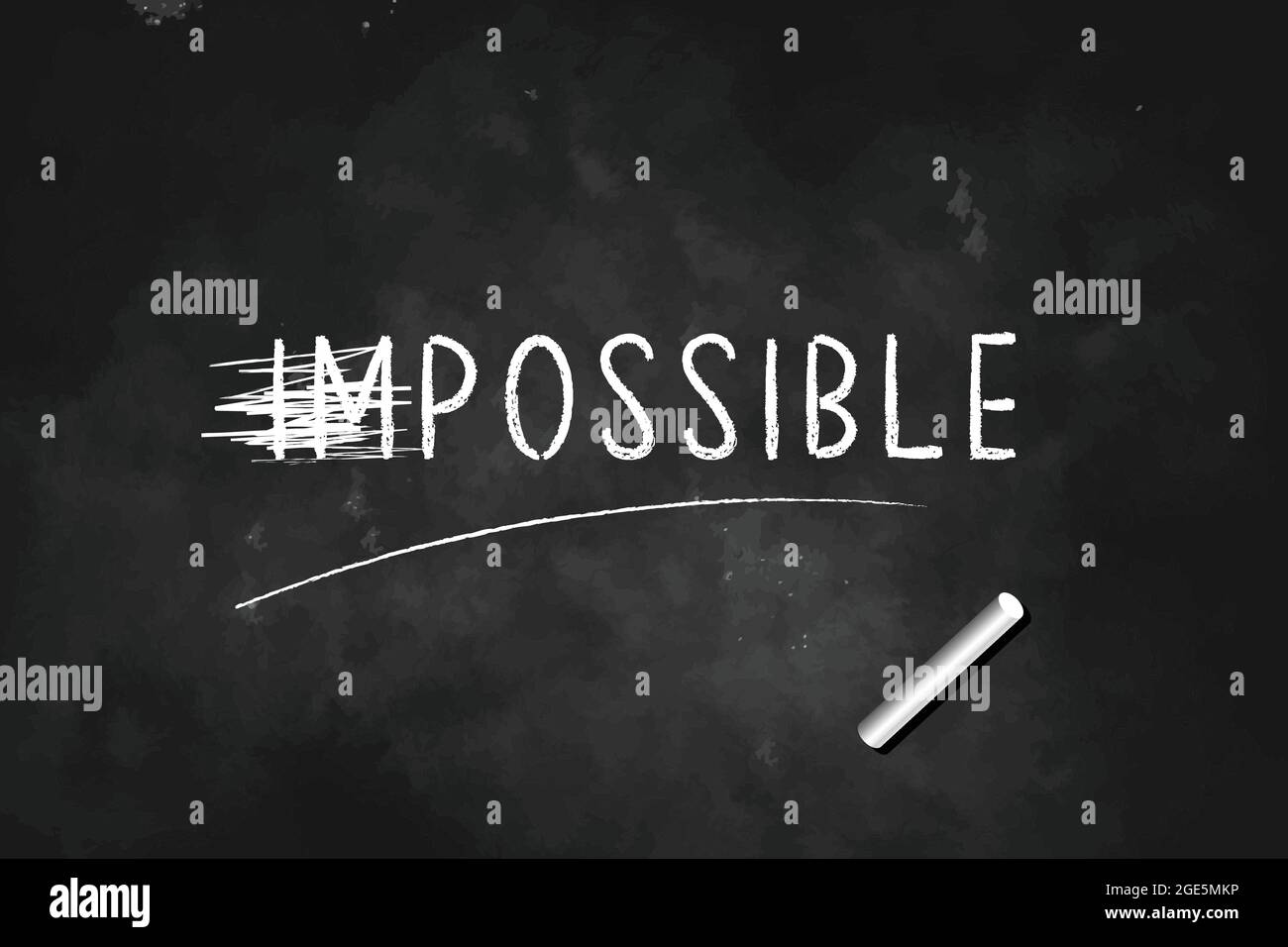 IMPOSSIBLE written with chalk on blackboard icon logo design vector ...
