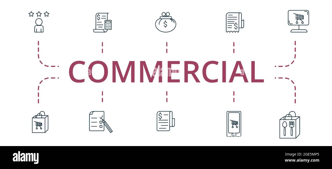 Commercial icon set. Contains editable icons theme such as customer ...