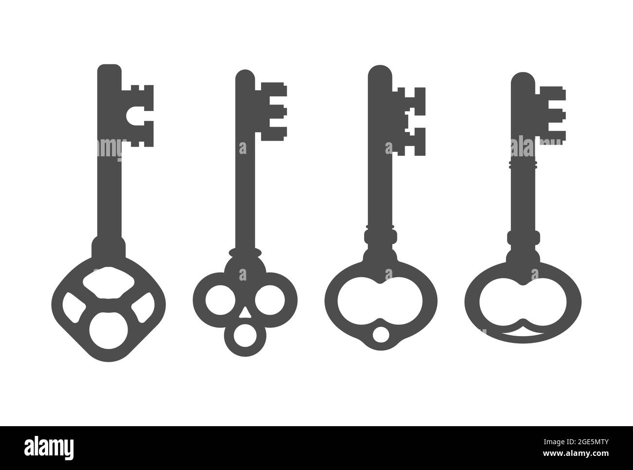 set of icons of the old key. Vector simple design Stock Vector Image ...
