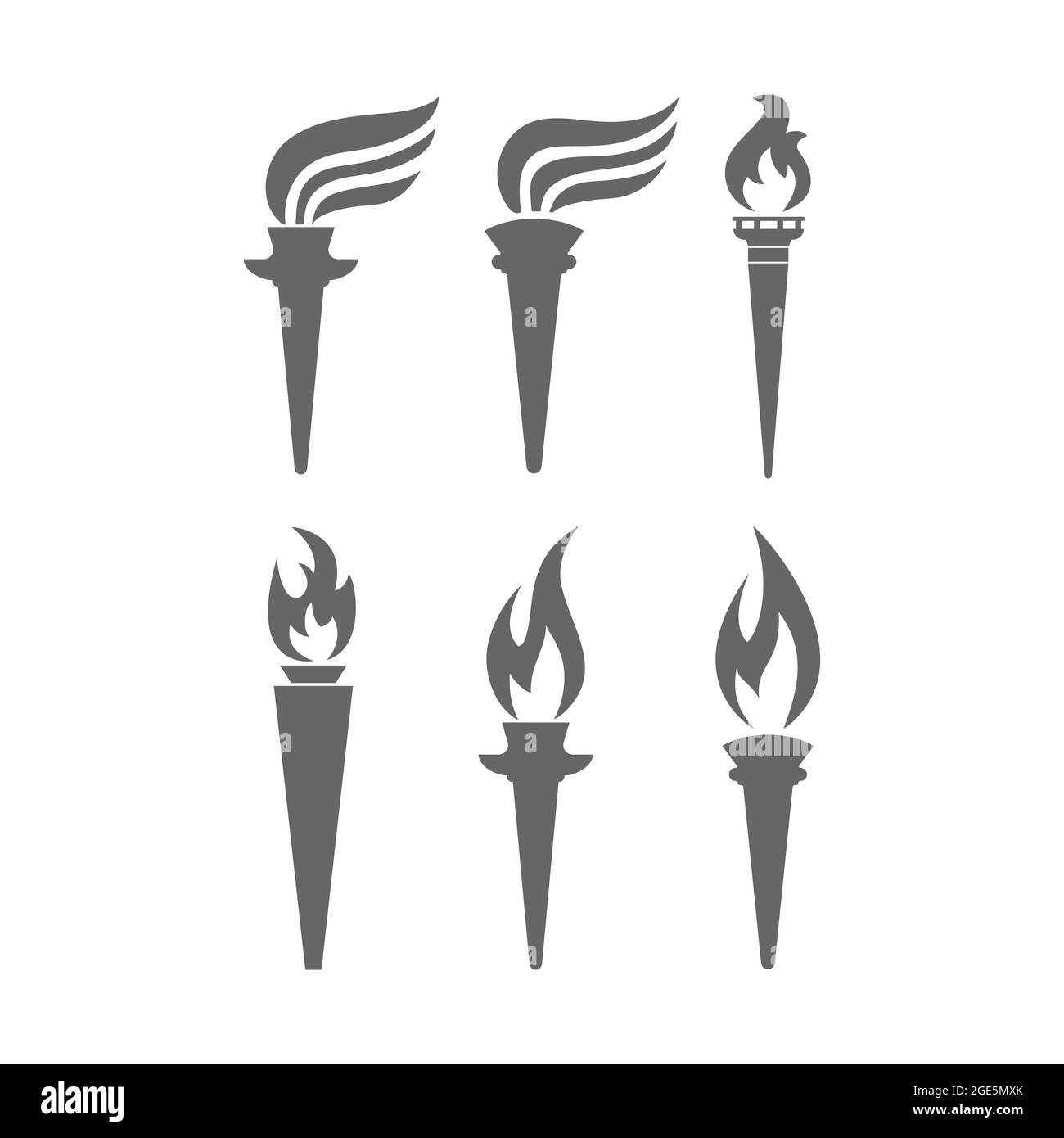 set of torch icons. Vector image for logos, websites, applications and ...
