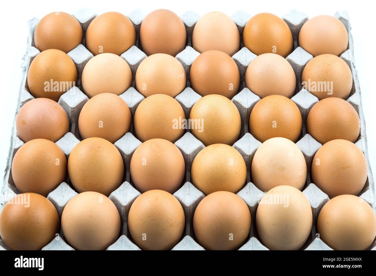 Fresh Eggs in the package isolated on white background Stock Photo - Alamy