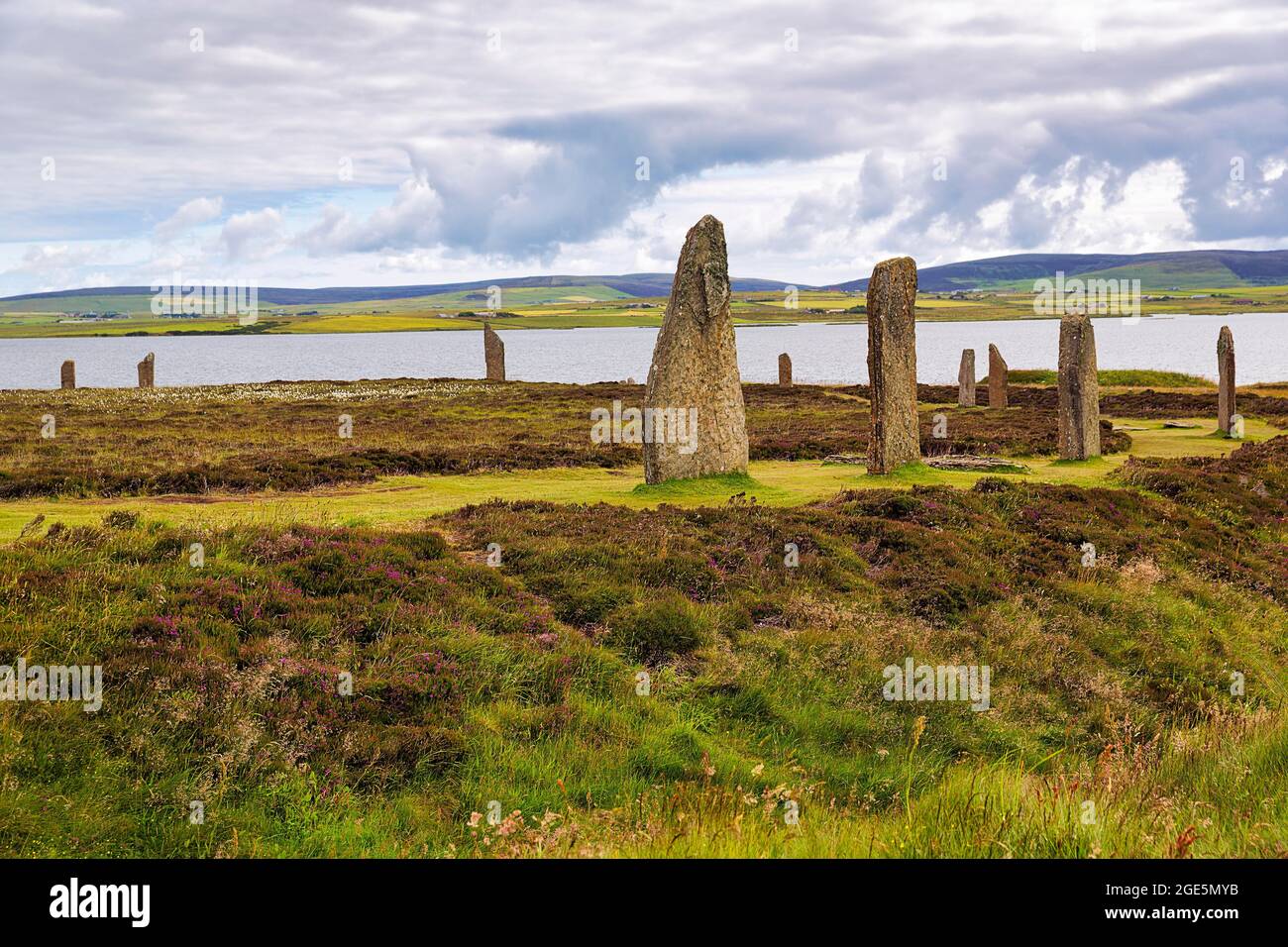 Neolithic stone circle by a loch, Ring of Brodgar, Mainland, Orkney ...
