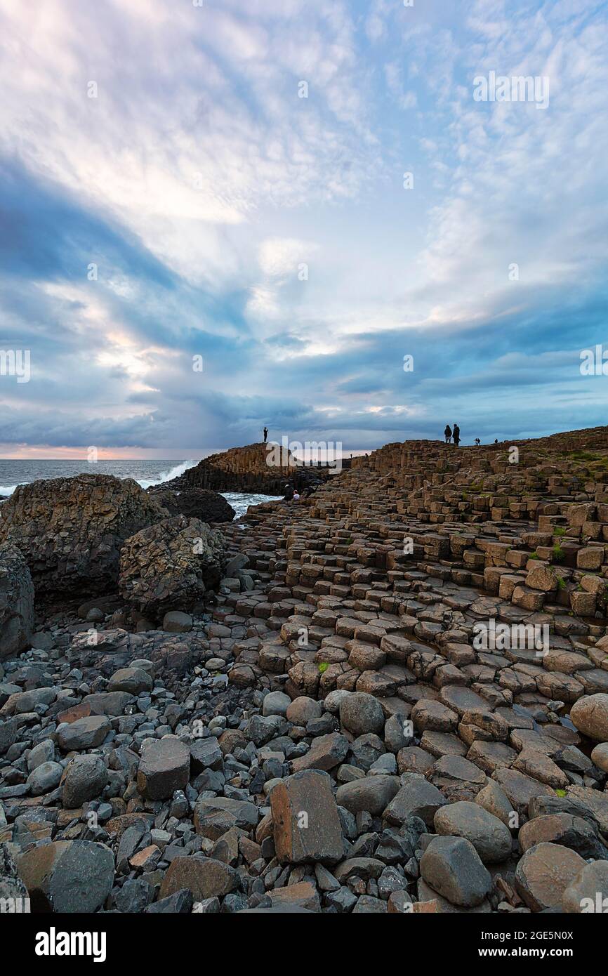 Coast with Basalt Columns, Giant's Causeway, Causeway Coast, Evening ...