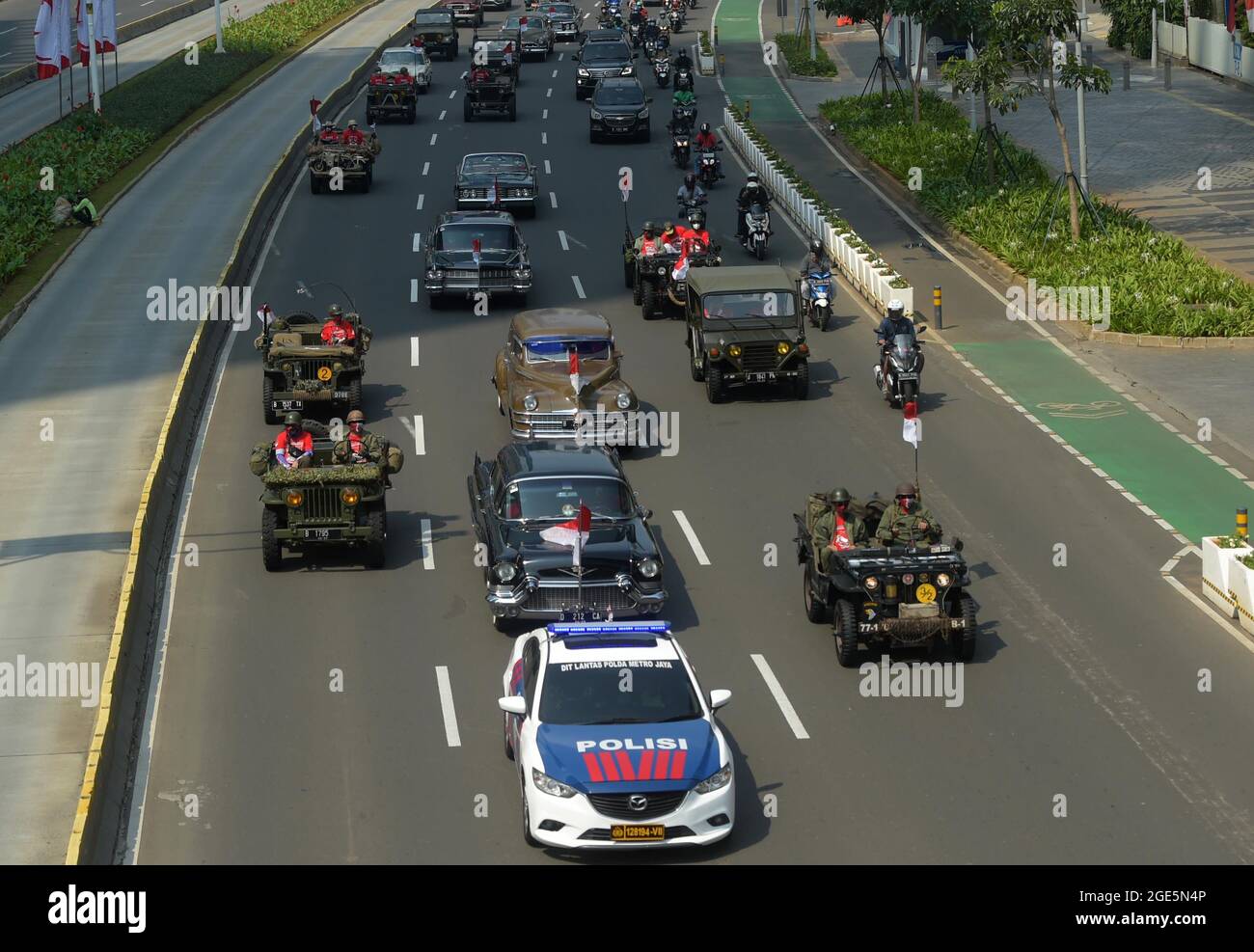 Jakarta, Indonesia. 17th Aug, 2021. Participants attend a rally to mark ...