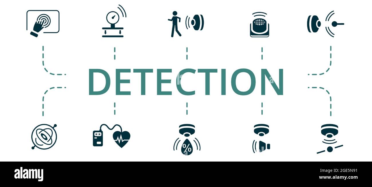Detection icon set. Contains editable icons theme such as heartbeat ...