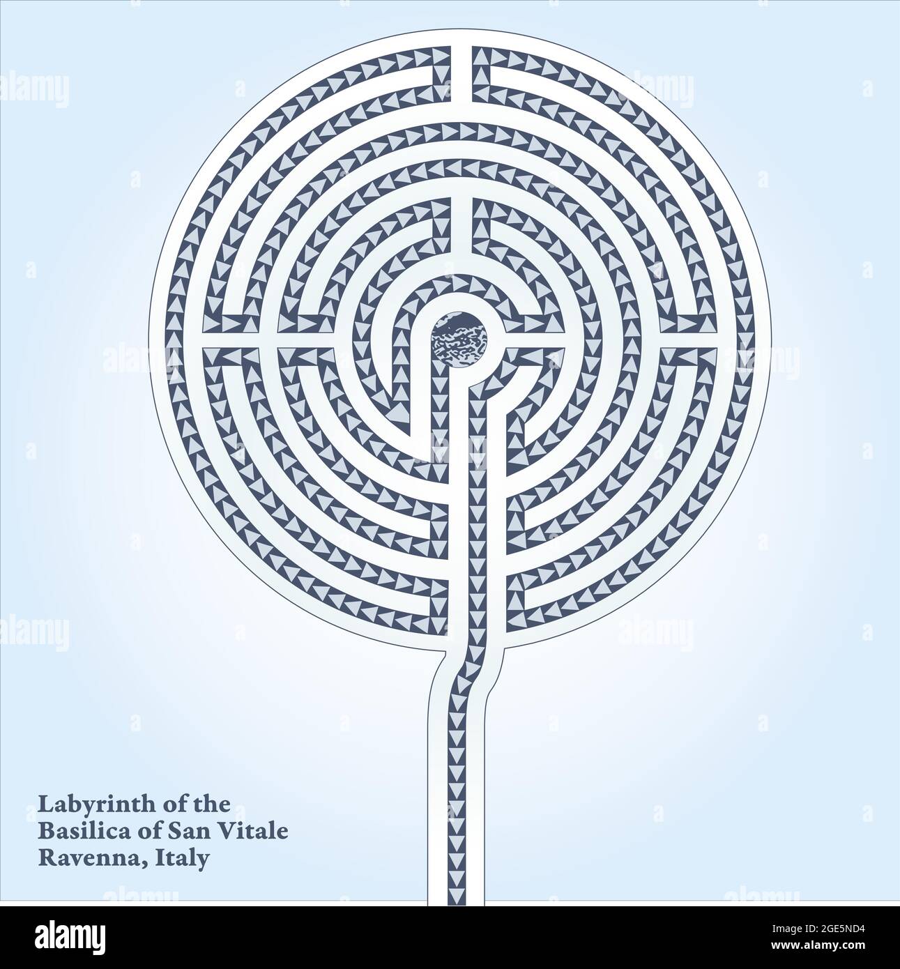 Labyrinth of the Basilica of San Vitale, Ravenna, Italy, vector ...