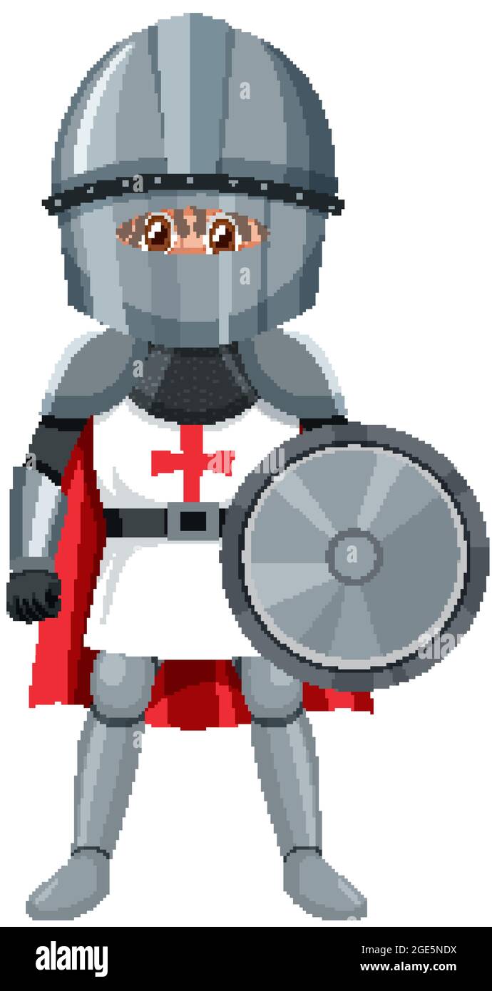 Knight cartoon character on white background illustration Stock Vector ...