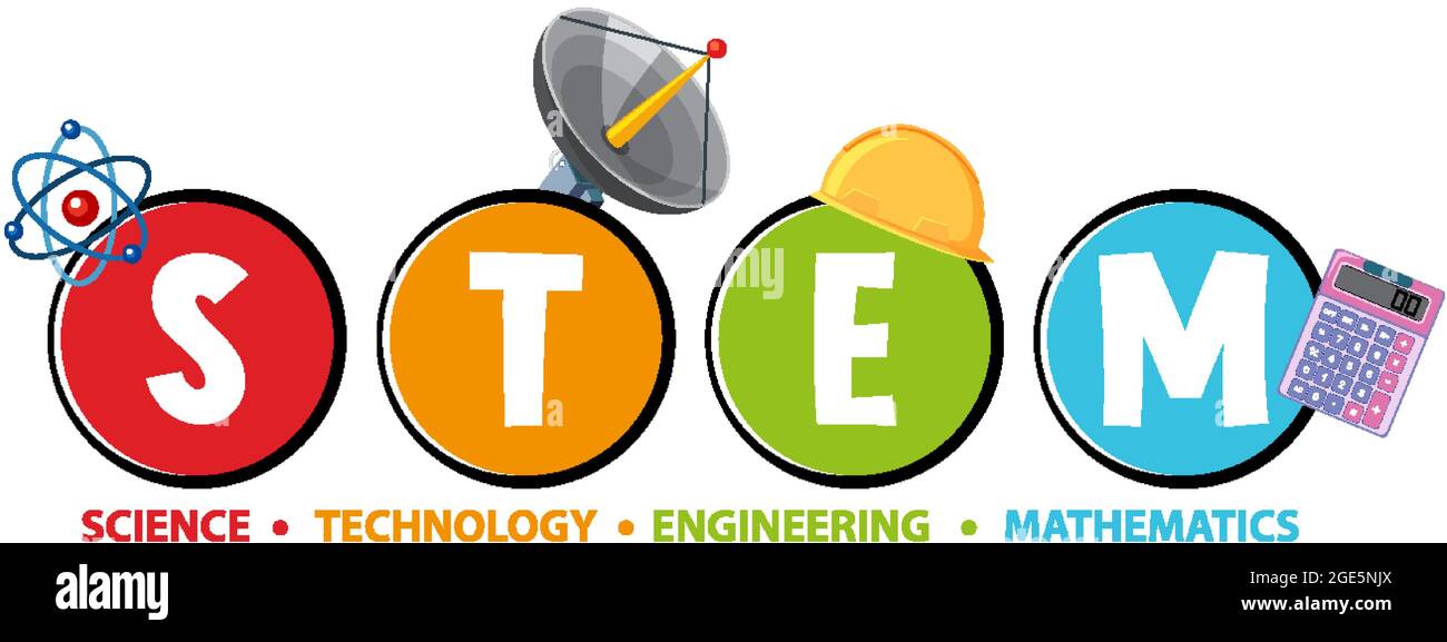 Colourful STEM education text icon illustration Stock Vector Image ...