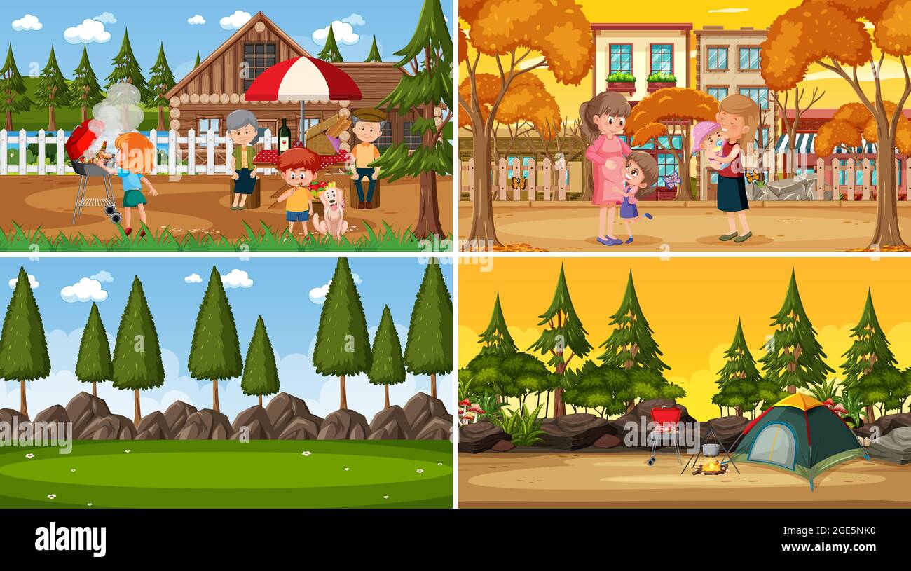 Many different scenes Stock Vector Images - Alamy