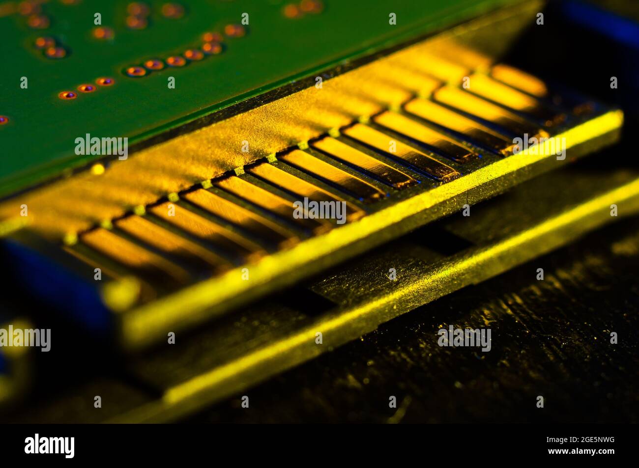 Contacts for connecting to the electronic board close-up Stock Photo ...