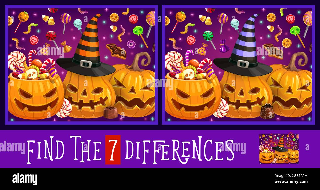 Find or spot differences education game, vector kid activity with ...