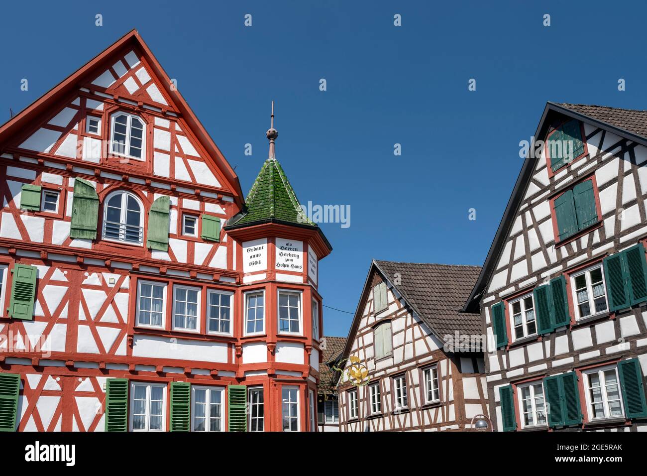 Half-timbered houses in Schiltach in the Kinzigtal, Black Forest, Baden ...