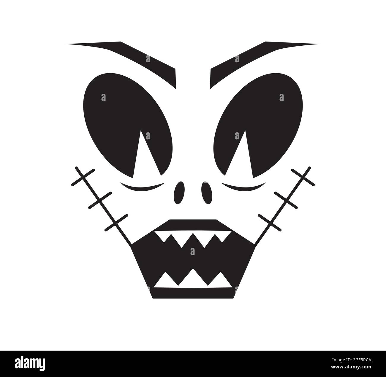 Scary Halloween face vector. Halloween pumpkin or ghost grimace ...