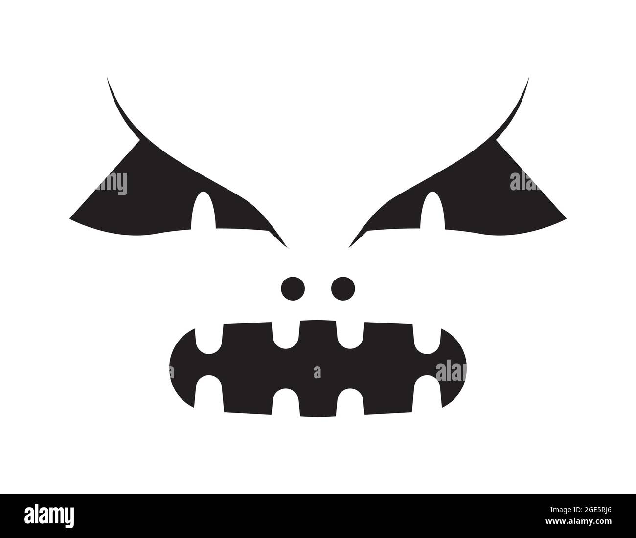 Scary Halloween face vector. Halloween pumpkin or ghost grimace ...