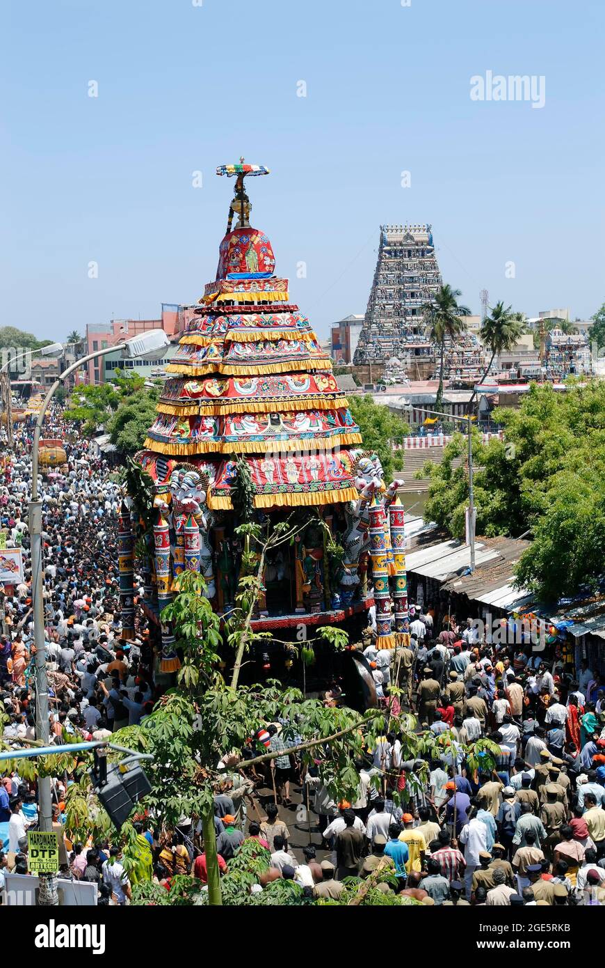 Temple chariot procession during Kapaleeshvara temple festival in ...