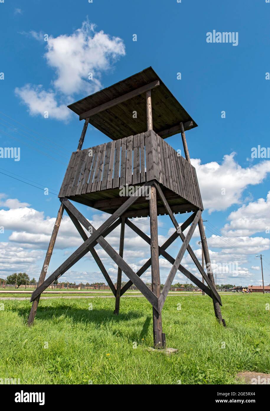 Watchtower at Auschwitz II-Birkenau concentration camp, Oswiecim ...